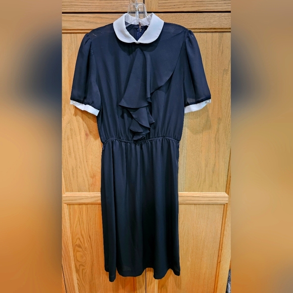 Dresses | Vintage 91 Sheer Black Dress With White Accents Wednesday ...